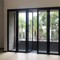 China Aluminum Alloy Folding Patio Door 75mm 2.0mm Wall Thickness Exterior PVC Sliding Door Custom Color for sale