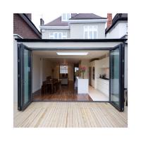 China Aluminum Alloy Folding Patio Door 75mm 2.0mm Wall Thickness Exterior PVC Sliding Door Custom Color for sale