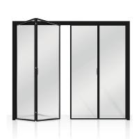China Folding American Insulated Plastic Accordion Door Aluminum Alloy 8mm Tempered Glass Custom for sale