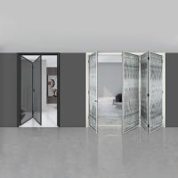 China Folding American Insulated Plastic Accordion Door Aluminum Alloy 8mm Tempered Glass Custom for sale