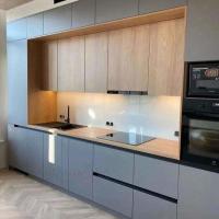 China PVC Kitchen Cabinet with Sink and Countertop Modern RTA Furniture 40HQ for sale