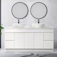 China Freestanding Double Sink Vanity , Design Solid Wood Bathroom Vanity Units for sale