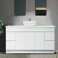 China Freestanding Double Sink Vanity , Design Solid Wood Bathroom Vanity Units for sale
