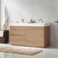 China Freestanding Double Sink Vanity , Design Solid Wood Bathroom Vanity Units for sale