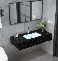 China Modern Wall Hung Cabinet , Marble Double Sink Bathroom Vanity for sale