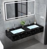 China Modern Wall Hung Cabinet , Marble Double Sink Bathroom Vanity for sale