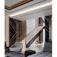 China Australian Standard Modern Interior Staircase With Led Marble for sale