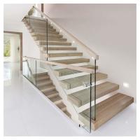 China Solid Wood Floating Staircase , Timber Steps Indoor Wood Stairs for sale