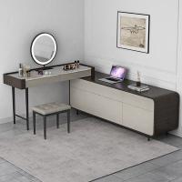 China Luxury Custom Made Bedroom Makeup Vanity Table With LED Mirror for sale