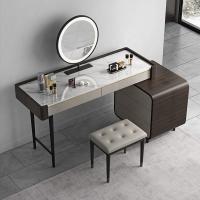 China Luxury Custom Made Bedroom Makeup Vanity Table With LED Mirror for sale