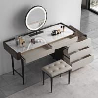 China Luxury Custom Made Bedroom Makeup Vanity Table With LED Mirror for sale