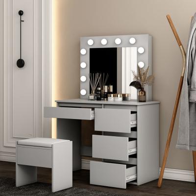 China White Furniture Makeup Vanity Table with Mirror 120cm Dressing Desk for sale