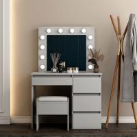 China White Furniture Makeup Vanity Table with Mirror 120cm Dressing Desk for sale