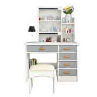 China White LED Dressing Table with Push-Pull Mirror 120cm Makeup Desk for Bedroom for sale
