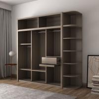 China Modern Sliding Door Wardrobe Closet 180cm Wide Wooden Cupboard with Hanging Rod for sale