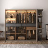 China Modern Sliding Door Wardrobe Closet 180cm Wide Wooden Cupboard with Hanging Rod for sale