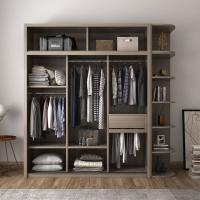 China Modern Sliding Door Wardrobe Closet 180cm Wide Wooden Cupboard with Hanging Rod for sale