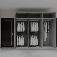 China Modern Solid Teak Wood Wardrobe High Gloss Walk In Closet Custom 2400mm for sale