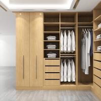 China Modern Solid Teak Wood Wardrobe High Gloss Walk In Closet Custom 2400mm for sale
