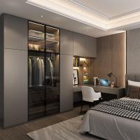 China Customized Wooden Closet Cabinet Melamine MDF Wardrobe 1800mm Width Bedroom Storage for sale