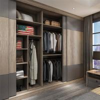 China Customized Wooden Closet Cabinet Melamine MDF Wardrobe 1800mm Width Bedroom Storage for sale