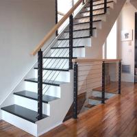China Modern Stairs Matte Black Cable Railing Balustrade Design For Steps for sale