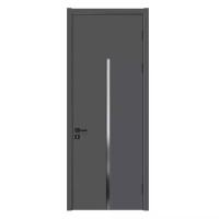 China Frosted Glass Bathroom Wood Door 45mm Waterproof Interior Modern Wooden Door Custom Size for sale