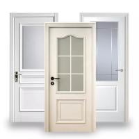 China Sound Insulation Modern Interior Glass Wood Door 45mm Plywood MDF Custom Size 2050x900mm for sale