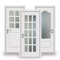China Sound Insulation Modern Interior Glass Wood Door 45mm Plywood MDF Custom Size 2050x900mm for sale