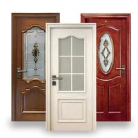 China Sound Insulation Modern Interior Glass Wood Door 45mm Plywood MDF Custom Size 2050x900mm for sale