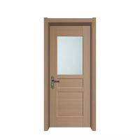 China Lamination Lacquer Interior Doors , Waterproof Glass Modern Wood Door for sale
