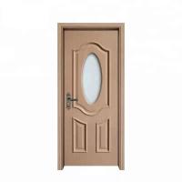 China Lamination Lacquer Interior Doors , Waterproof Glass Modern Wood Door for sale