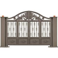 China Modern House Wrought Iron Main Gate , New Design Wrought Iron Front Door for sale