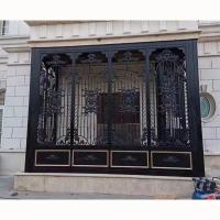China Custom Wrought Iron Main Gate Security Door Fencing 2 Panel Design for Villa for sale