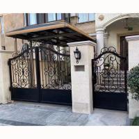 China Custom Wrought Iron Main Gate Security Door Fencing 2 Panel Design for Villa for sale