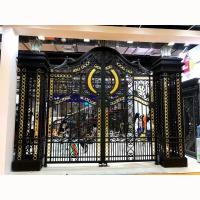 China Custom Wrought Iron Main Gate Security Door Fencing 2 Panel Design for Villa for sale
