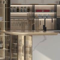 China Luxury Style Stainless Steel Ready Made Kitchen Cabinets Minimalist Style for sale