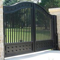 China Customized Wrought Iron Main Gate New Design Entrance Door Powder Coated 5 Year Warranty for sale