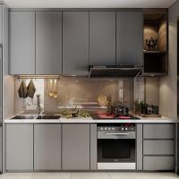 China Custom Furniture Style Cupboard Storage Unit , E0 / E1 Grade Fitted Kitchen Cabinets for sale
