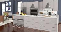 China Custom Furniture Style Cupboard Storage Unit , E0 / E1 Grade Fitted Kitchen Cabinets for sale