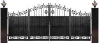 China Galvanized New Design Iron Gate , Modern Iron Pipe Door Design for sale