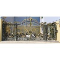 China Custom Wrought Iron Double Door Gate 2000mm Height Powder Coated Main Entrance Design for sale
