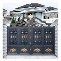 China Wrought Iron Sliding Driveway Gate Custom Size Security Entrance Gate for Villa for sale