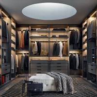 China Rattan Style Walk In Closet Cabinet Particleboard Melamin Glass 1800mm Custom for sale