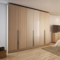 China Chinese Custom Solid Oak Wood Wardrobe Portable Closet 180cm Height for sale