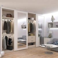 China Modern Double Door Sliding Mirror Wardrobe Custom Closet Furniture 1800mm for sale