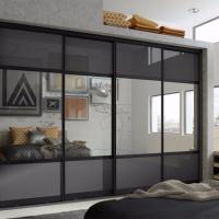 China Modern Double Door Sliding Mirror Wardrobe Custom Closet Furniture 1800mm for sale