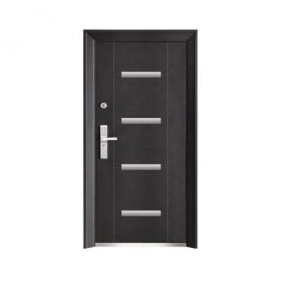 China Security Steel Entry Doors Exterior Entrance Door with Aluminium Strip 40mm Thickness for sale