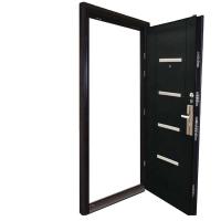 China Security Steel Entry Doors Exterior Entrance Door with Aluminium Strip 40mm Thickness for sale