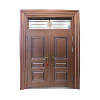 China Modern Double Exterior Security Steel Door 50mm Thickness Anti Theft Entrance Door for sale